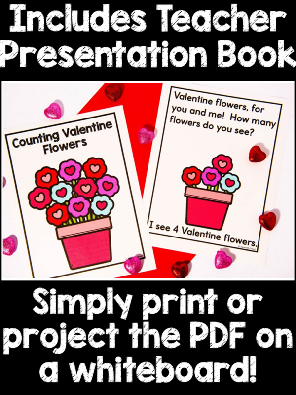 Valentine's Day Flowers Emergent Reader 1 through 10 Counting Booklet ...