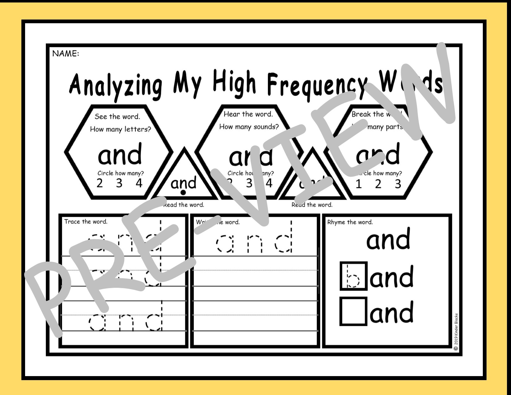 Analyzing My High Frequency Words - Pre-Primer-Word Practice | Made By ...