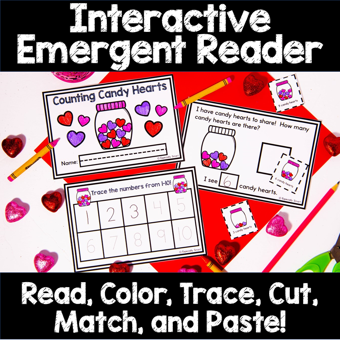 Valentine's Day Candy Hearts Emergent Reader 1 through 10 Counting ...