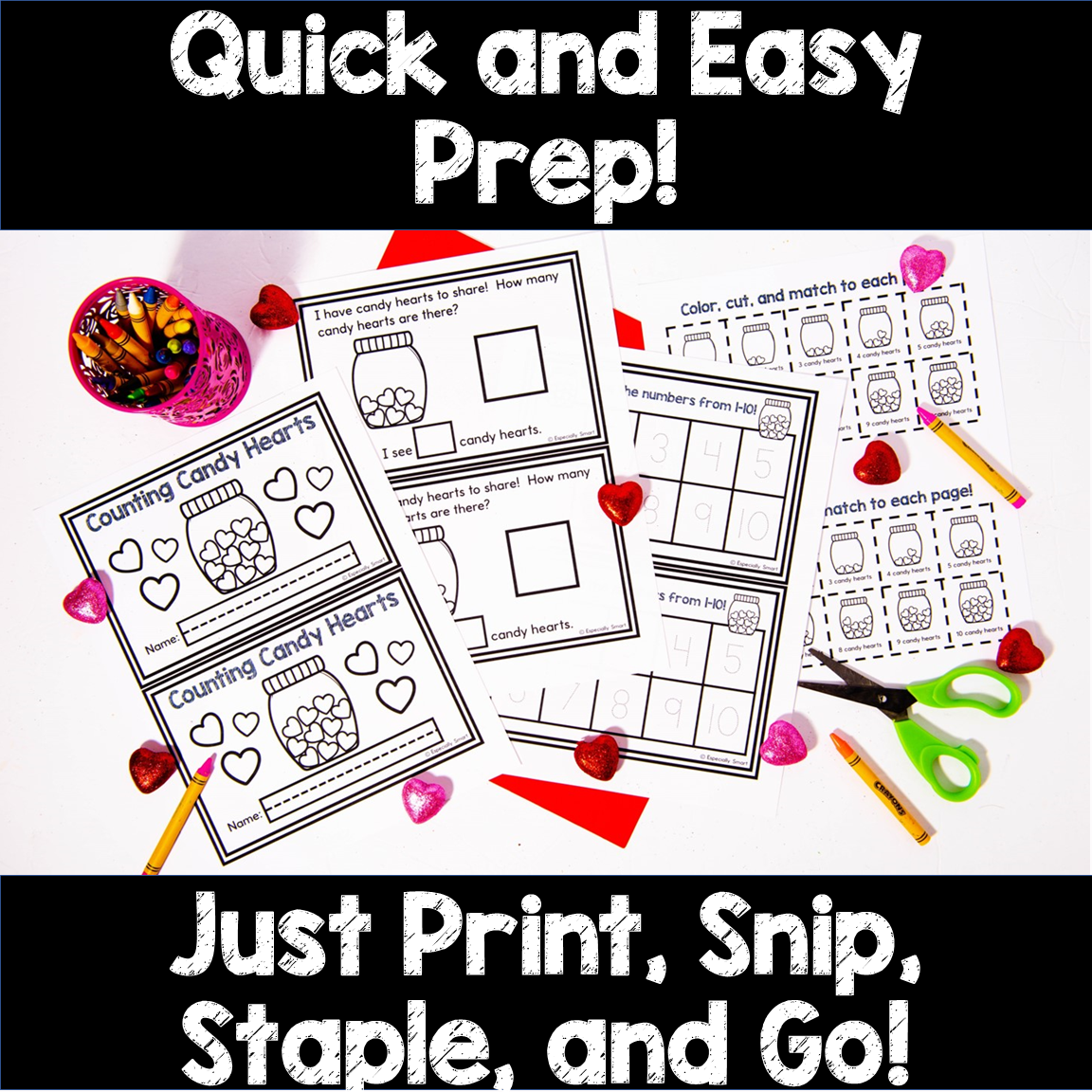 Valentine's Day Candy Hearts Emergent Reader 1 through 10 Counting ...