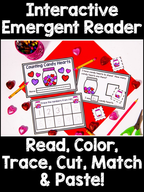 Valentine's Day Candy Hearts Emergent Reader 1 through 10 Counting ...