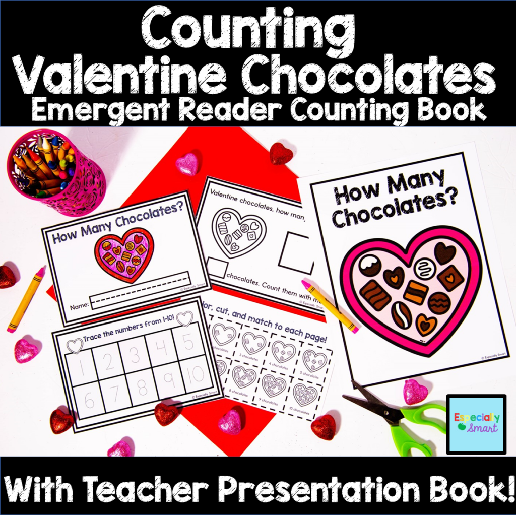 Valentine's Day Chocolates Emergent Reader 1 through 10 Counting ...