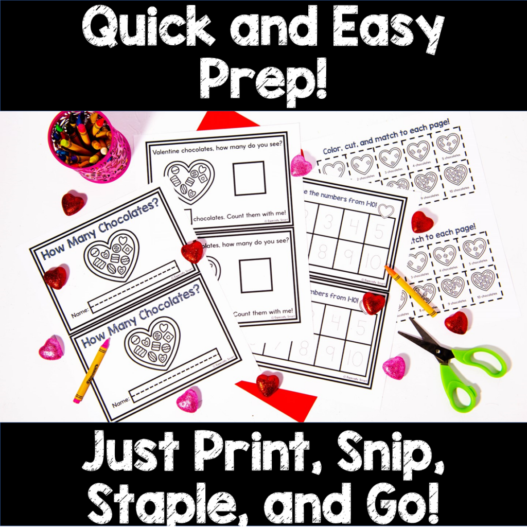 Valentine's Day Chocolates Emergent Reader 1 through 10 Counting ...