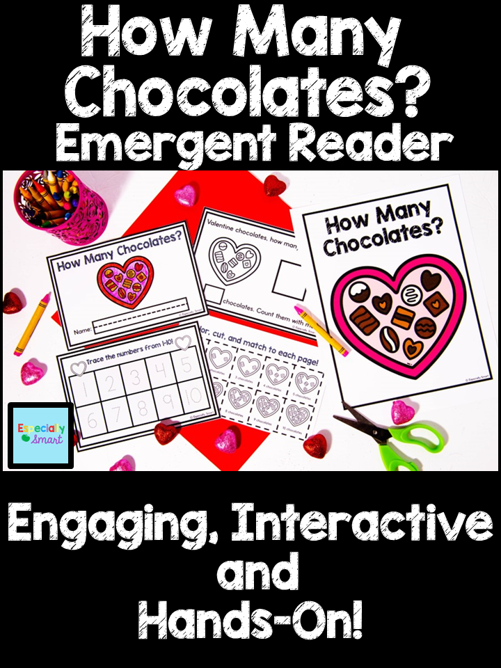 Valentine's Day Chocolates Emergent Reader 1 through 10 Counting ...