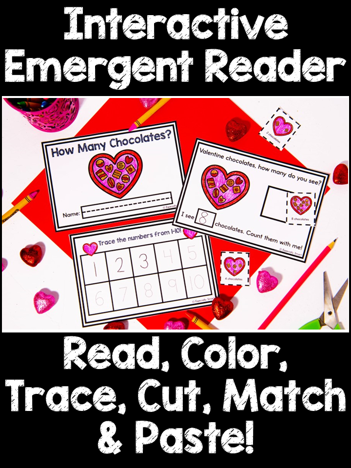 Valentine's Day Chocolates Emergent Reader 1 through 10 Counting ...