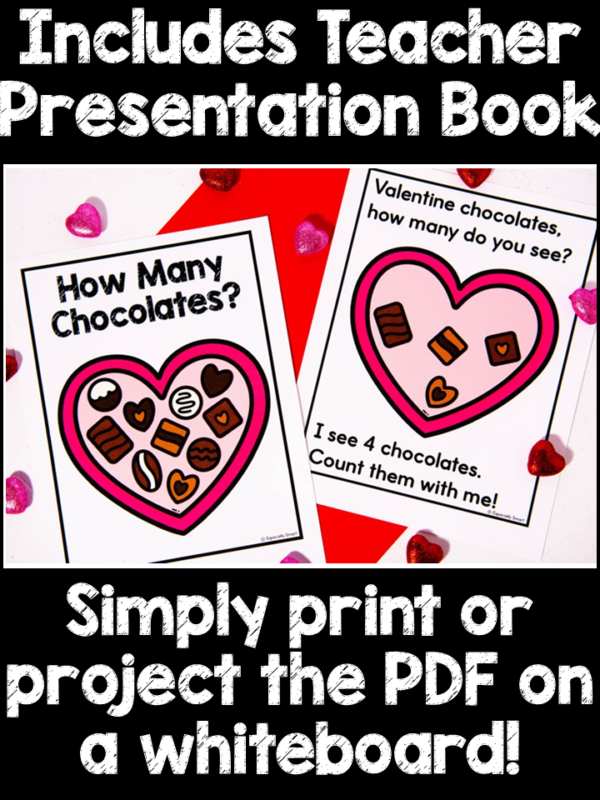 Valentine's Day Chocolates Emergent Reader 1 through 10 Counting ...