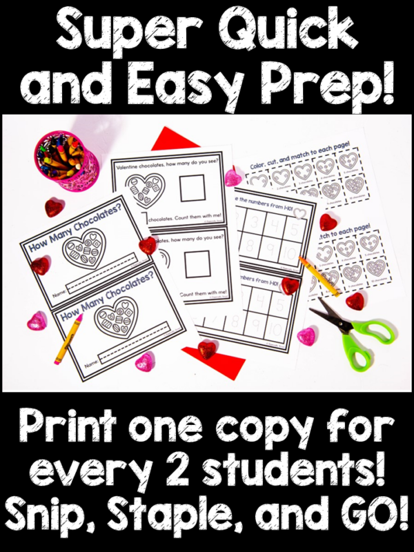 Valentine's Day Chocolates Emergent Reader 1 through 10 Counting ...