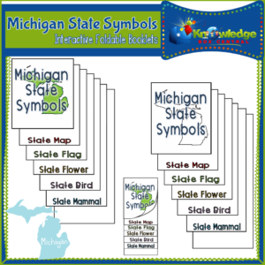Michigan State Symbols Interactive Foldable Booklets | Made By Teachers