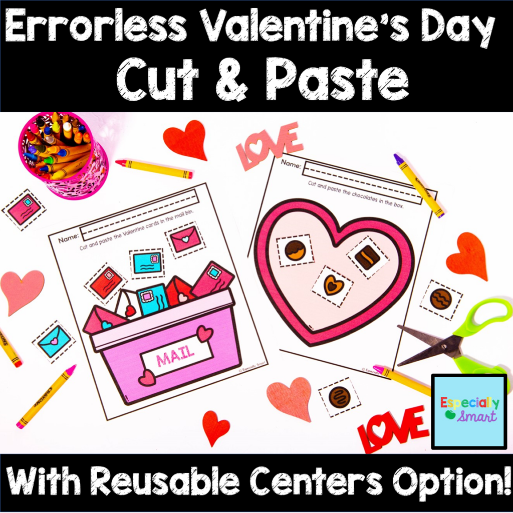 Errorless Valentine's Day Cut and Paste Worksheets and Centers | Made ...