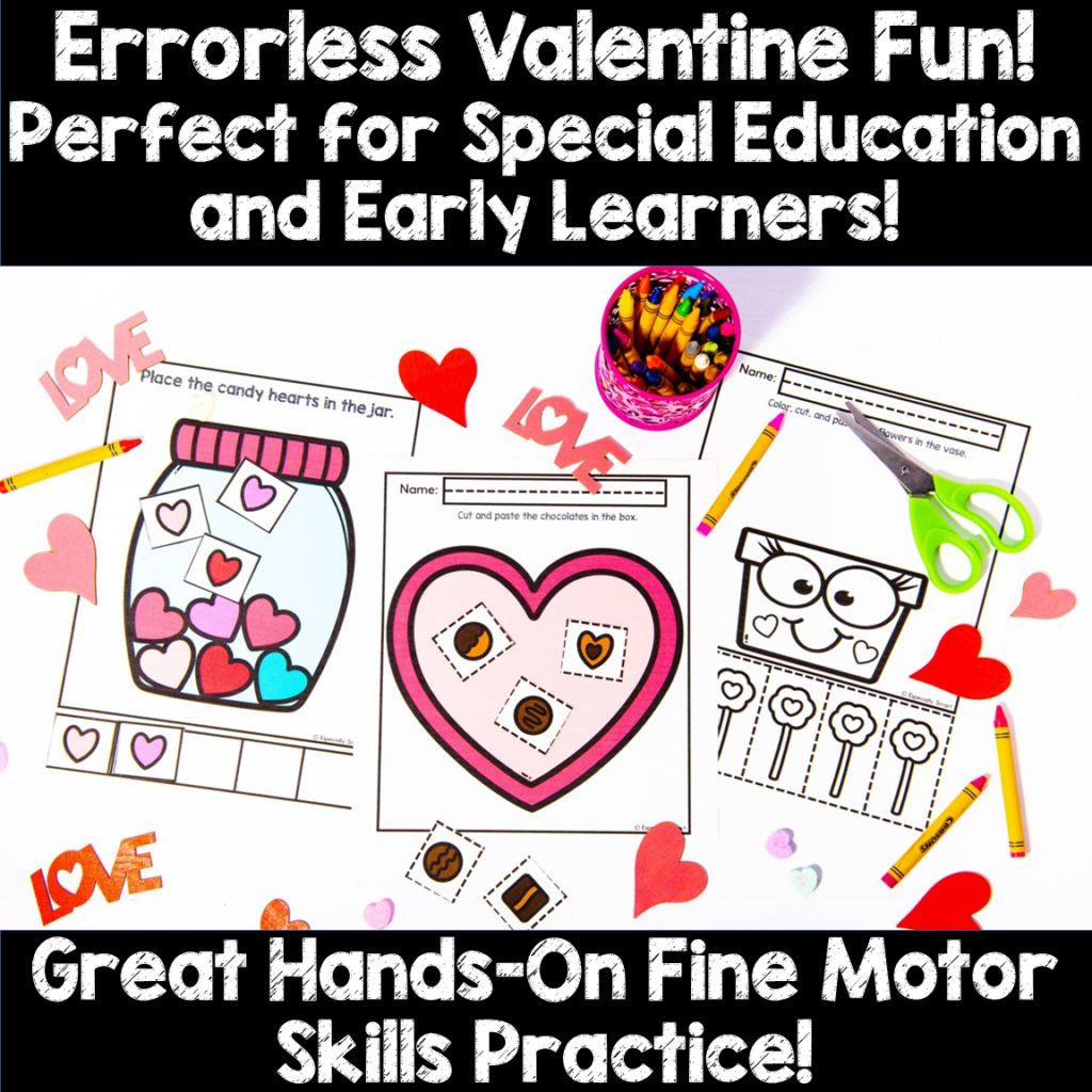 Errorless Valentine's Day Cut and Paste Worksheets and Centers | Made ...