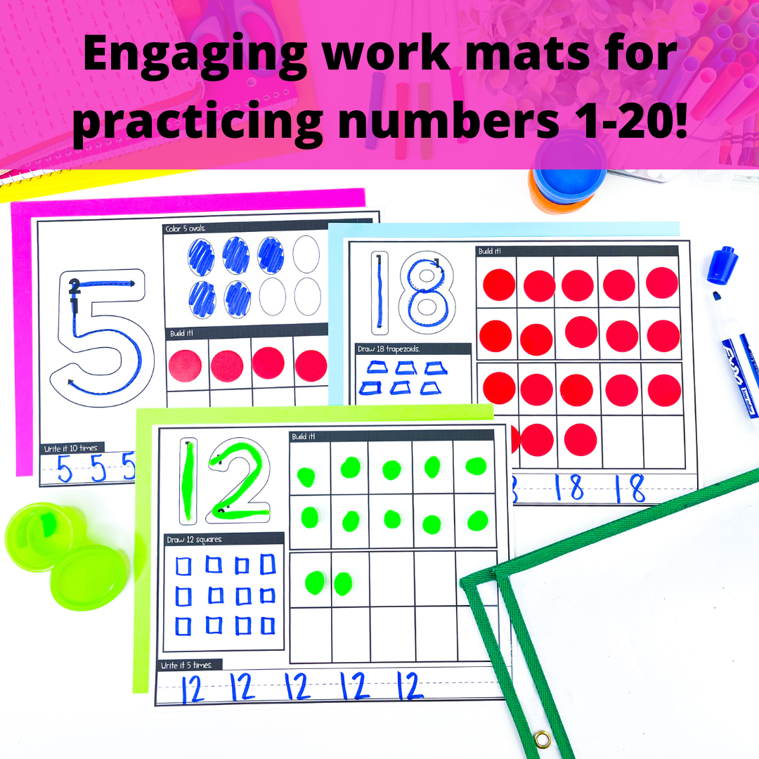 Numbers 1-20 - Work Mats for Kindergarten Math Centers | Made By Teachers