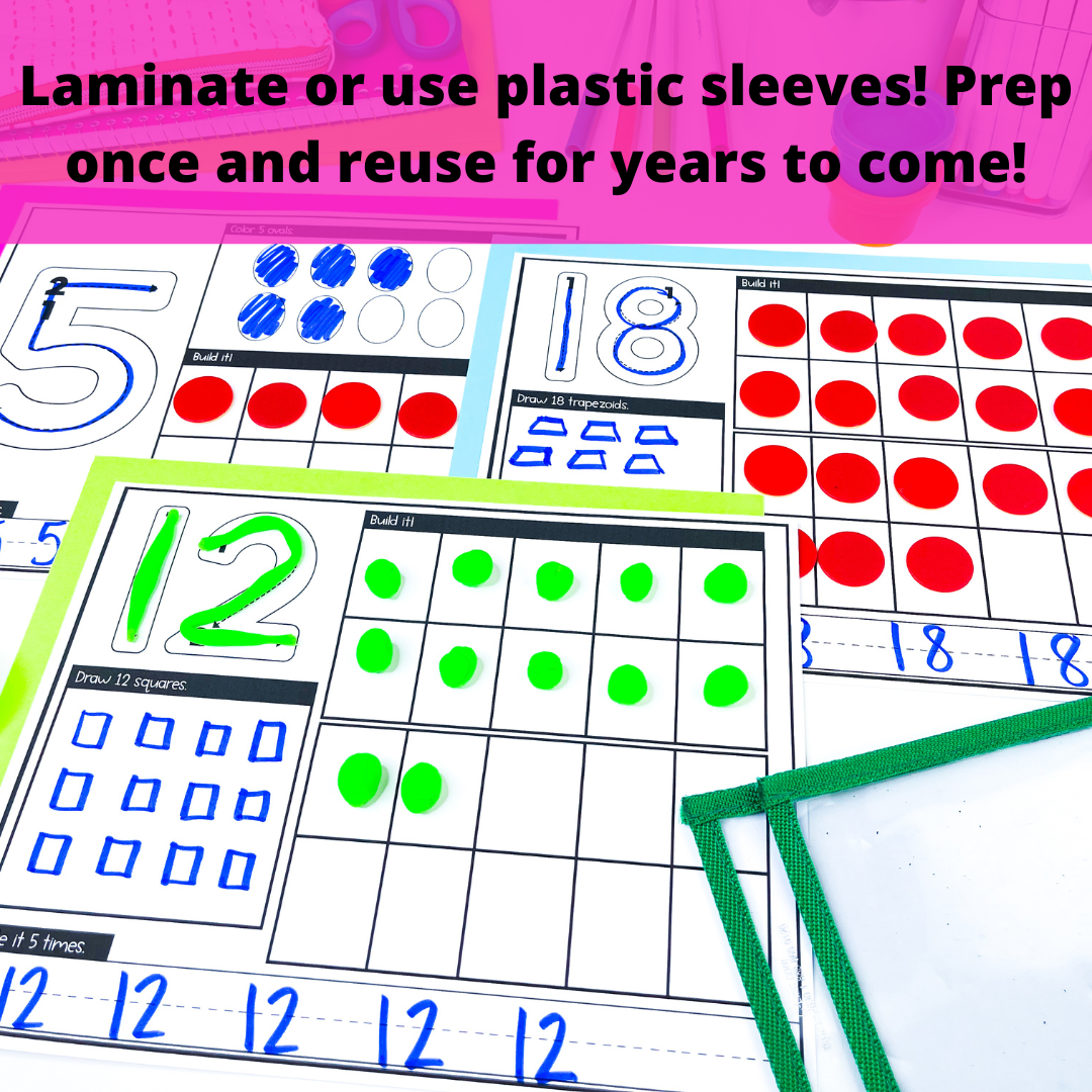 Numbers 1-20 - Work Mats for Kindergarten Math Centers | Made By Teachers