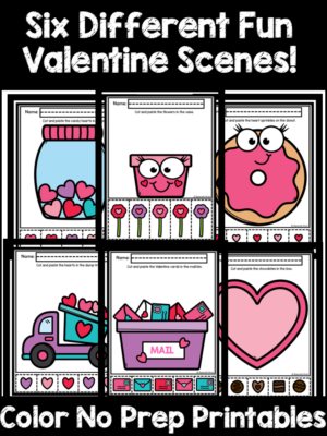 Errorless Valentine's Day Cut and Paste Worksheets and Centers | Made ...