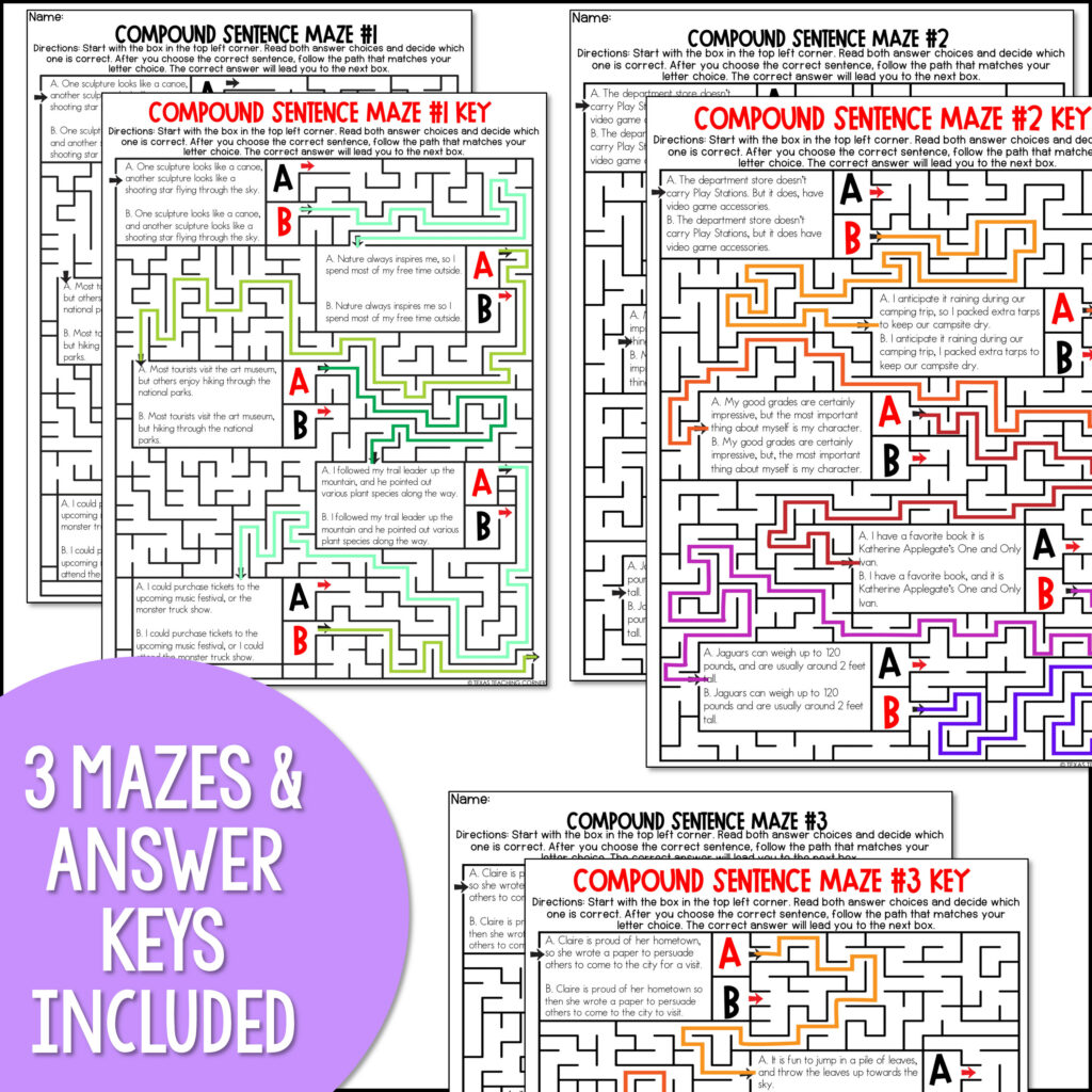 Grammar Worksheet - Compound Sentences | Made By Teachers