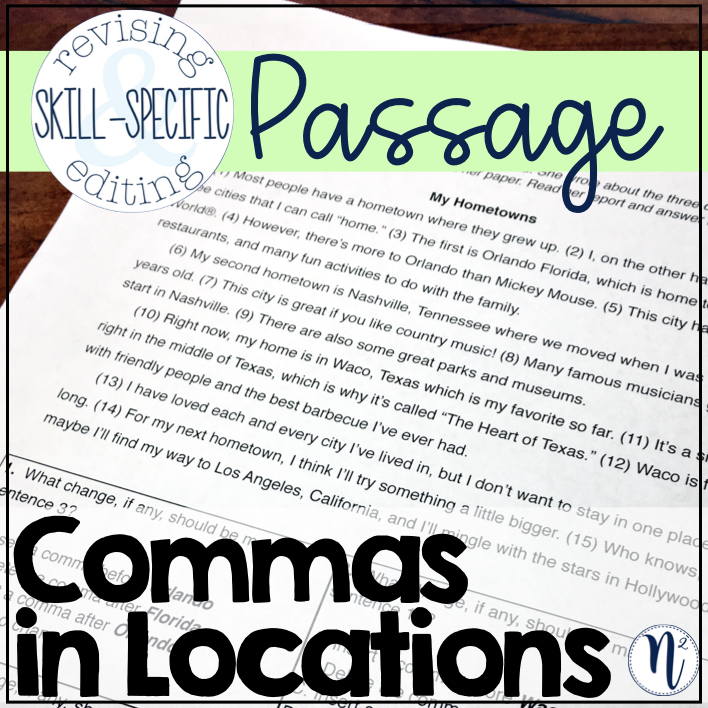 Commas in Locations: Skill-Specific Revising and Editing Passage | Made ...