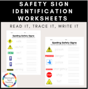 Life Skills Community Safety Signs: Read, Trace and Write | Made By ...