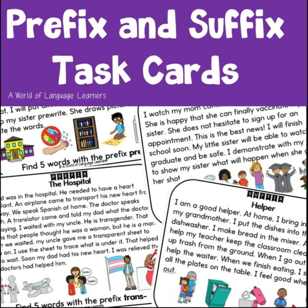 Prefix and Suffix Task Cards | Made By Teachers
