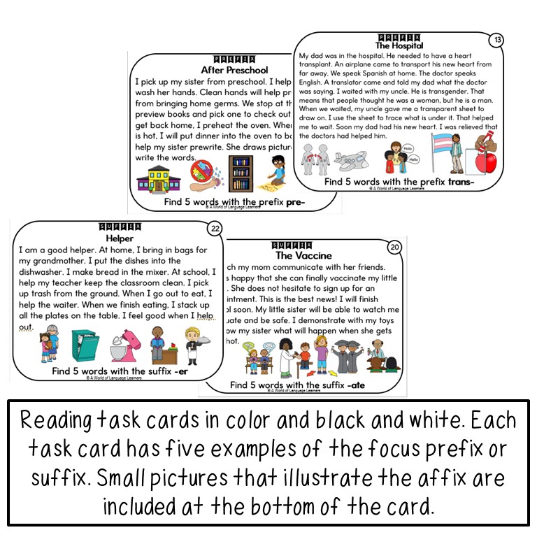 Prefix and Suffix Task Cards | Made By Teachers
