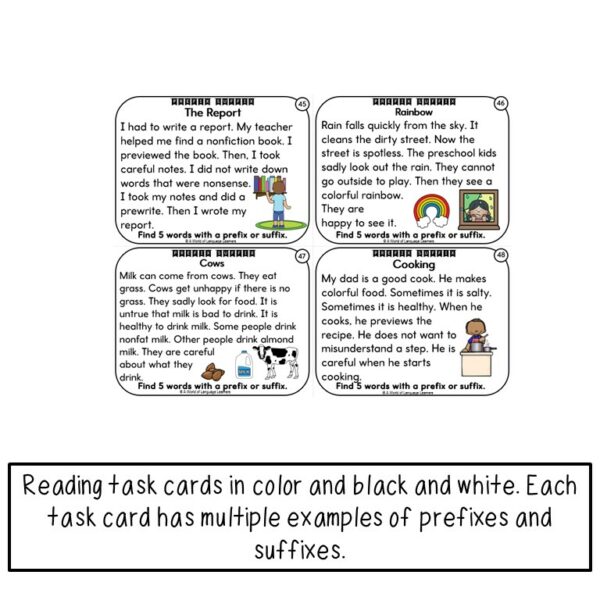 Prefix and Suffix Task Cards | Made By Teachers
