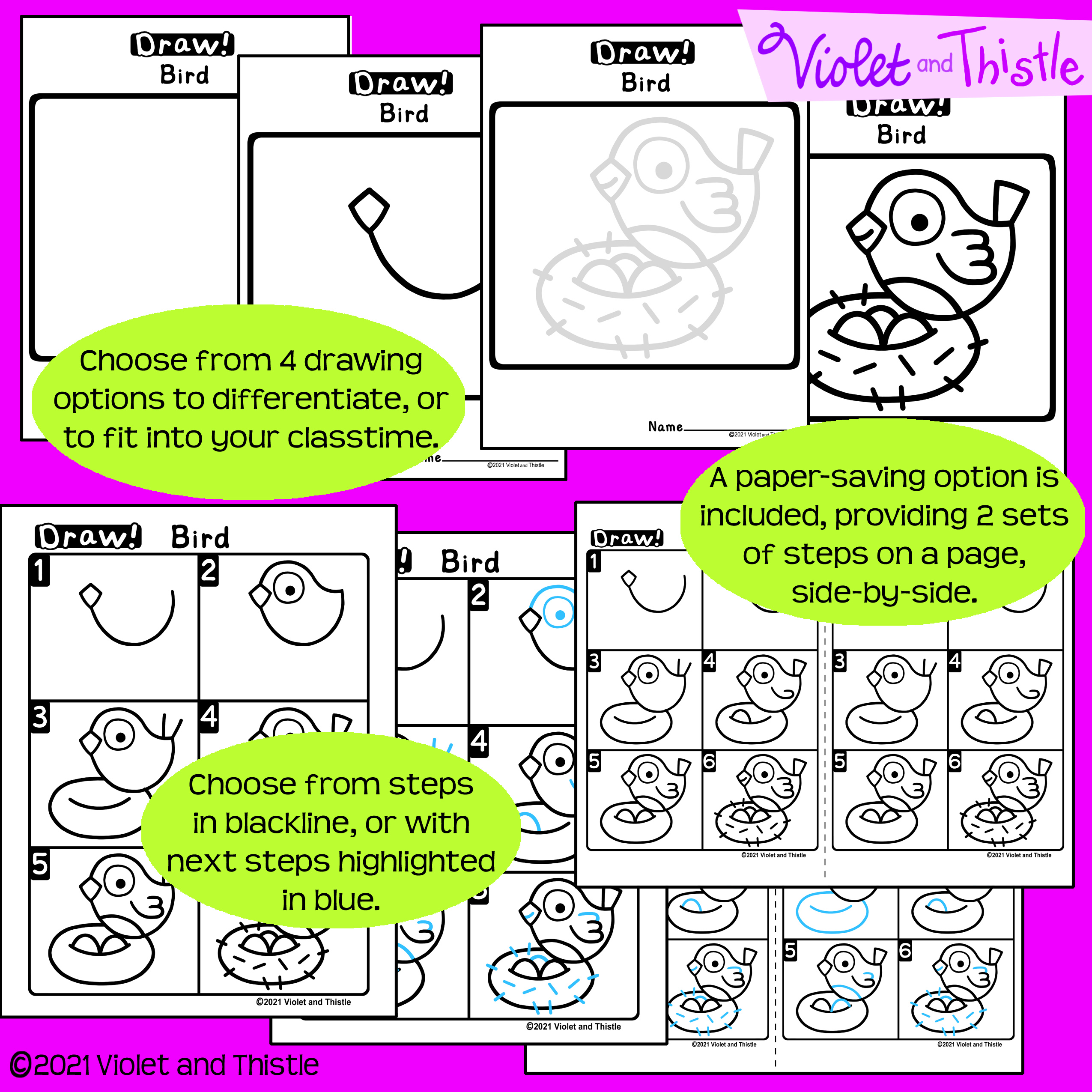 Directed Drawing Spring May Mothers Day Memorial Day Easter Flowers ...