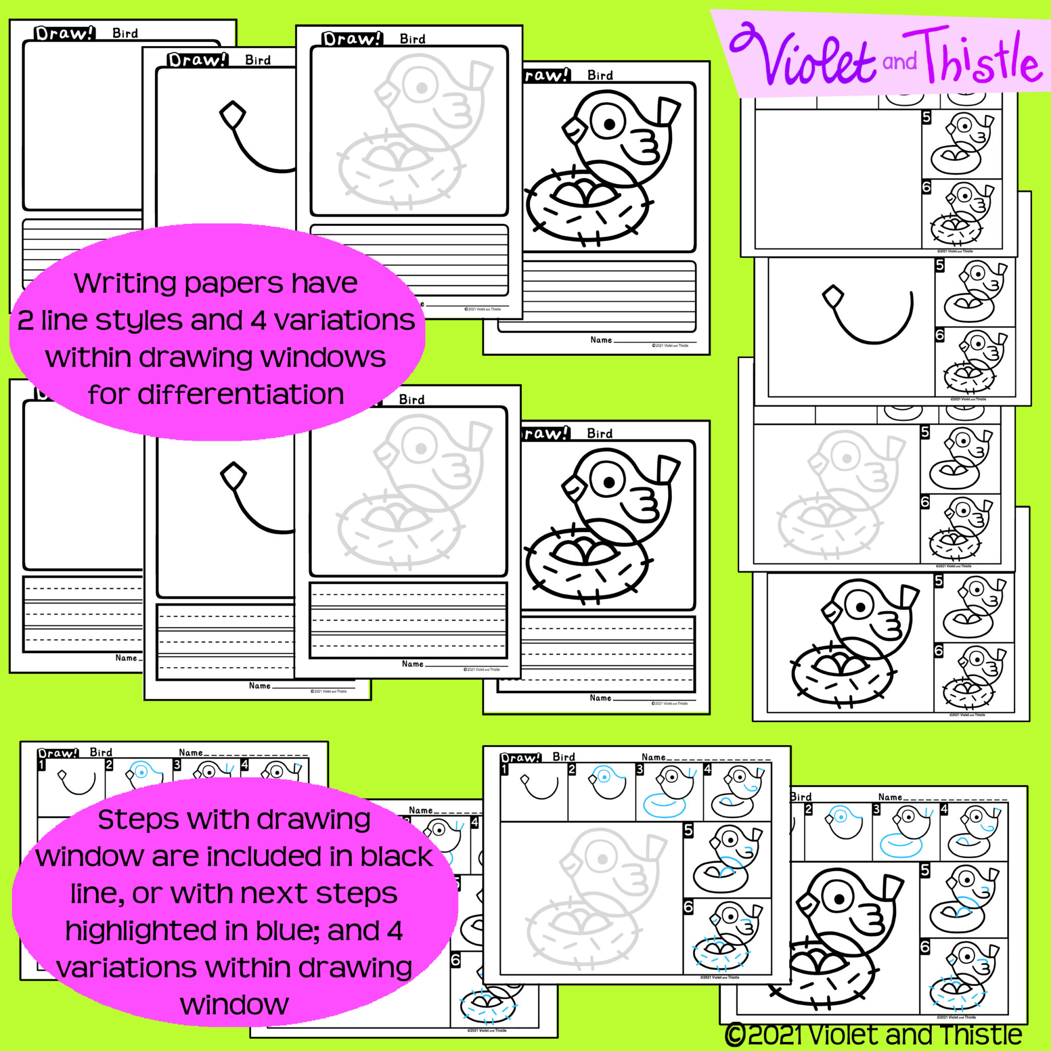 Directed Drawing Spring May Mothers Day Memorial Day Easter Flowers ...