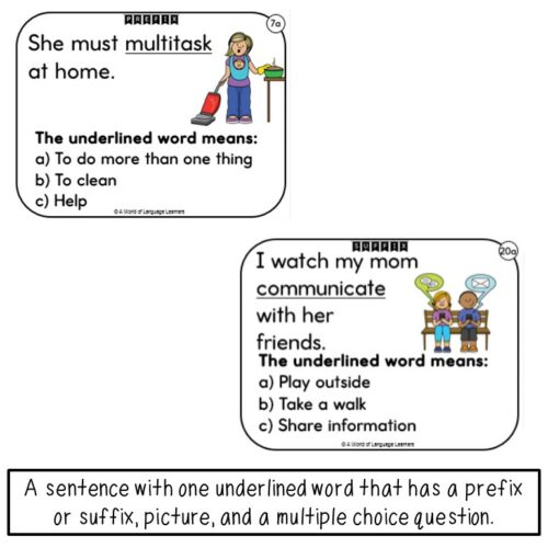 Prefix and Suffix Sentence Task Cards | Made By Teachers