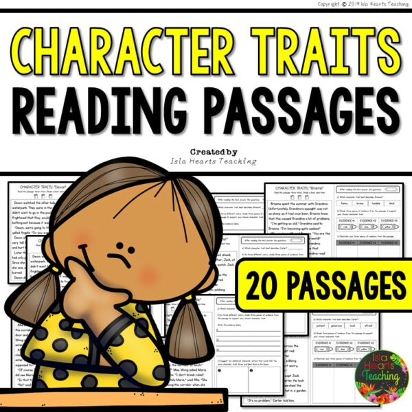 Character Traits Reading Comprehension Passages and Questions ...