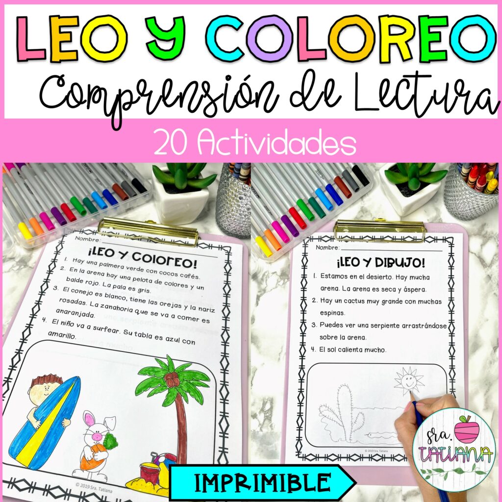 Comprensión de Lectura | Leo y Coloreo | Leo y Dibujo | Reading ...
