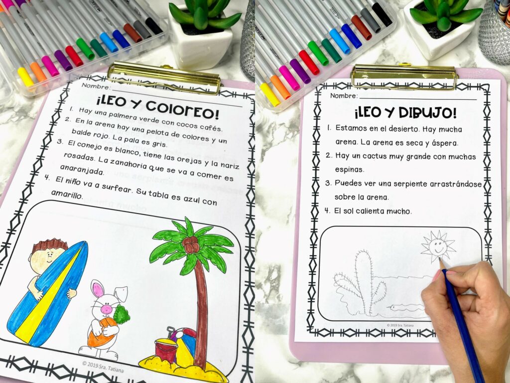 Comprensión de Lectura | Leo y Coloreo | Leo y Dibujo | Reading ...