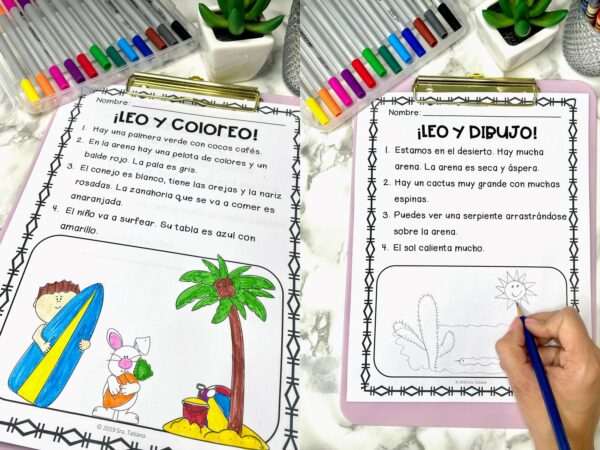 Comprensión de Lectura | Leo y Coloreo | Leo y Dibujo | Reading ...