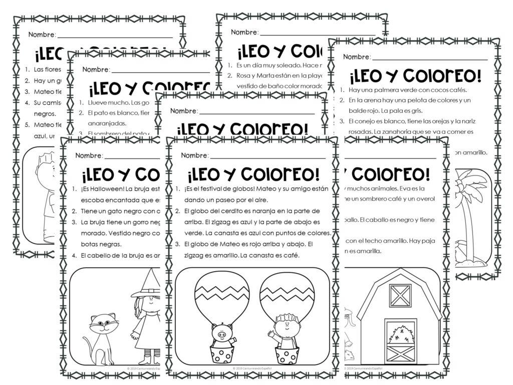 Comprensión de Lectura | Leo y Coloreo | Leo y Dibujo | Reading ...