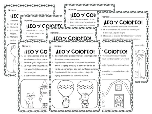 Comprensión de Lectura | Leo y Coloreo | Leo y Dibujo | Reading ...