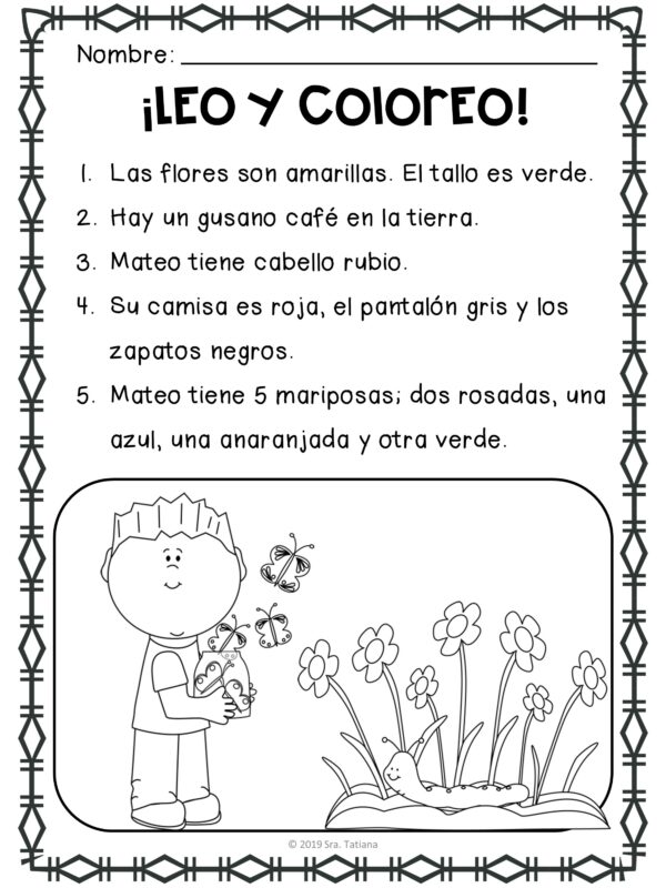 Comprensión de Lectura | Leo y Coloreo | Leo y Dibujo | Reading ...