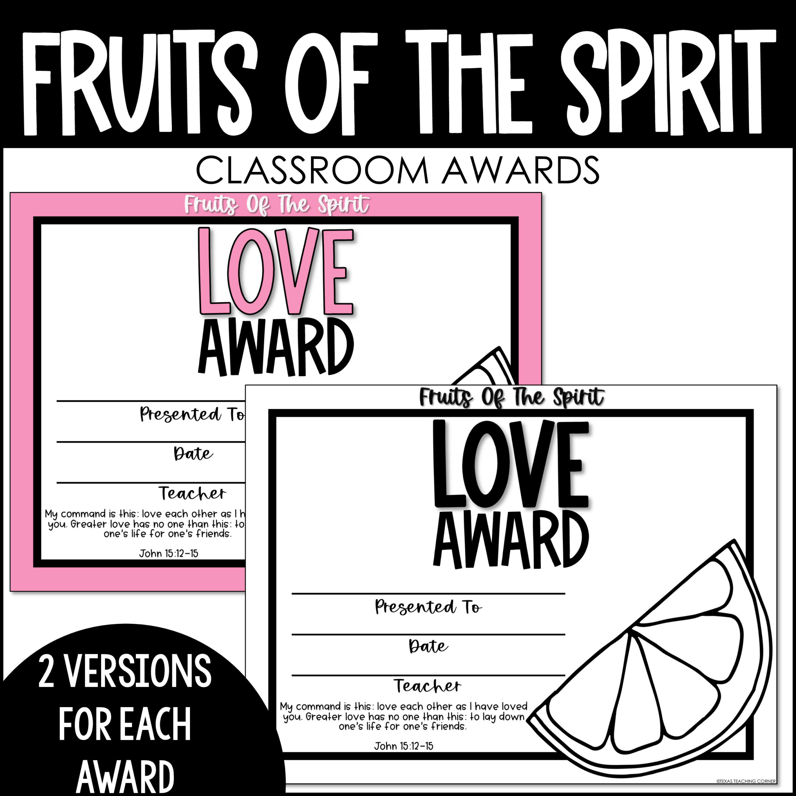 Fruits of the Spirit - Character Awards - Bible Verse Posters | Made By ...