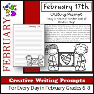 February Creative Writing Prompts for Every Day, Language Arts ...