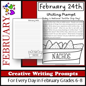 February Creative Writing Prompts for Every Day, Language Arts ...