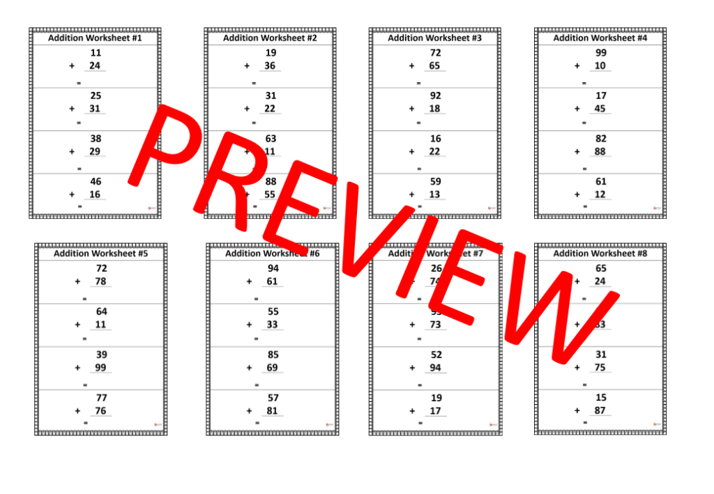 Two Digit by Two Digit Addition Worksheets | Made By Teachers
