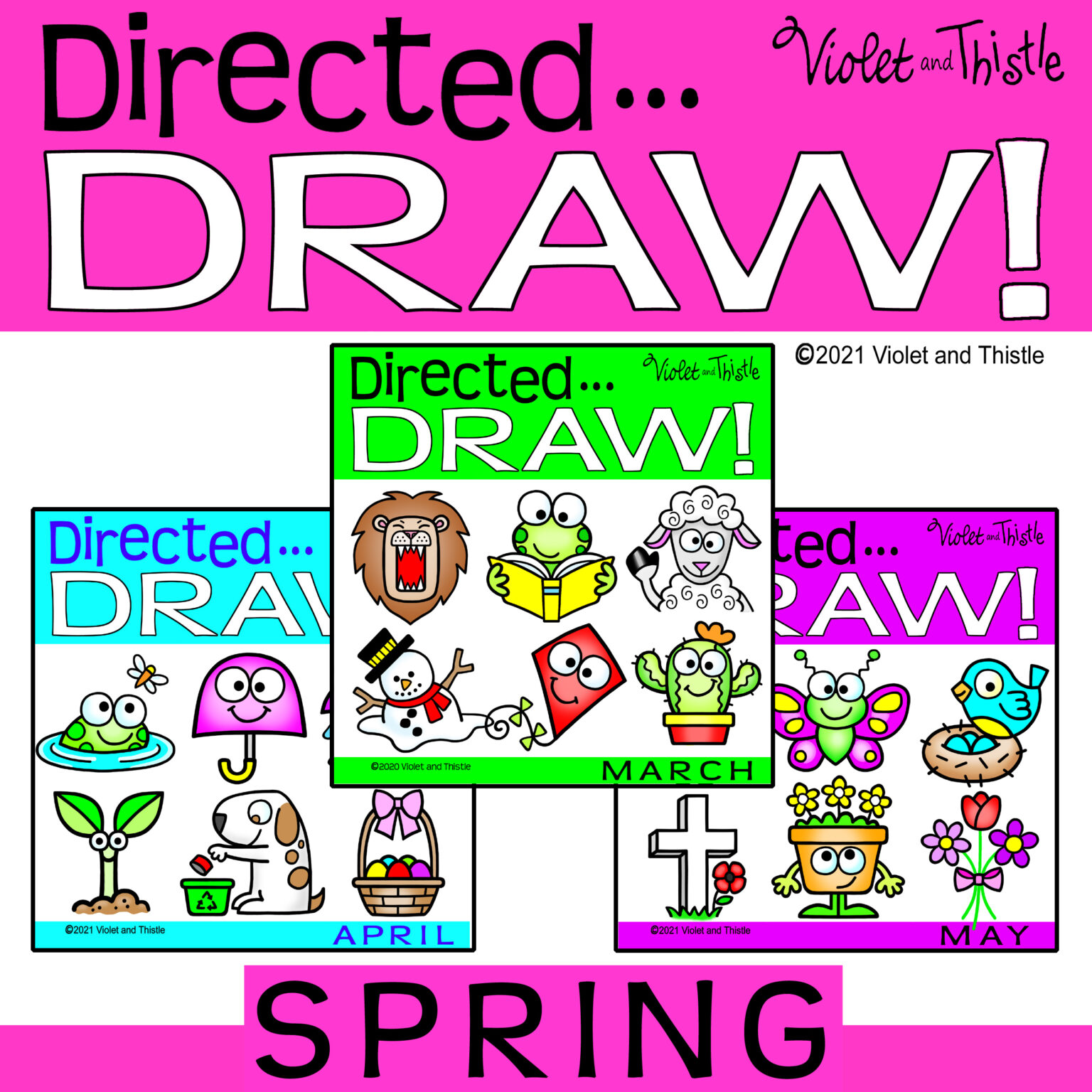 Directed Drawing BUNDLE Spring March April May Easter, Mother Day ...