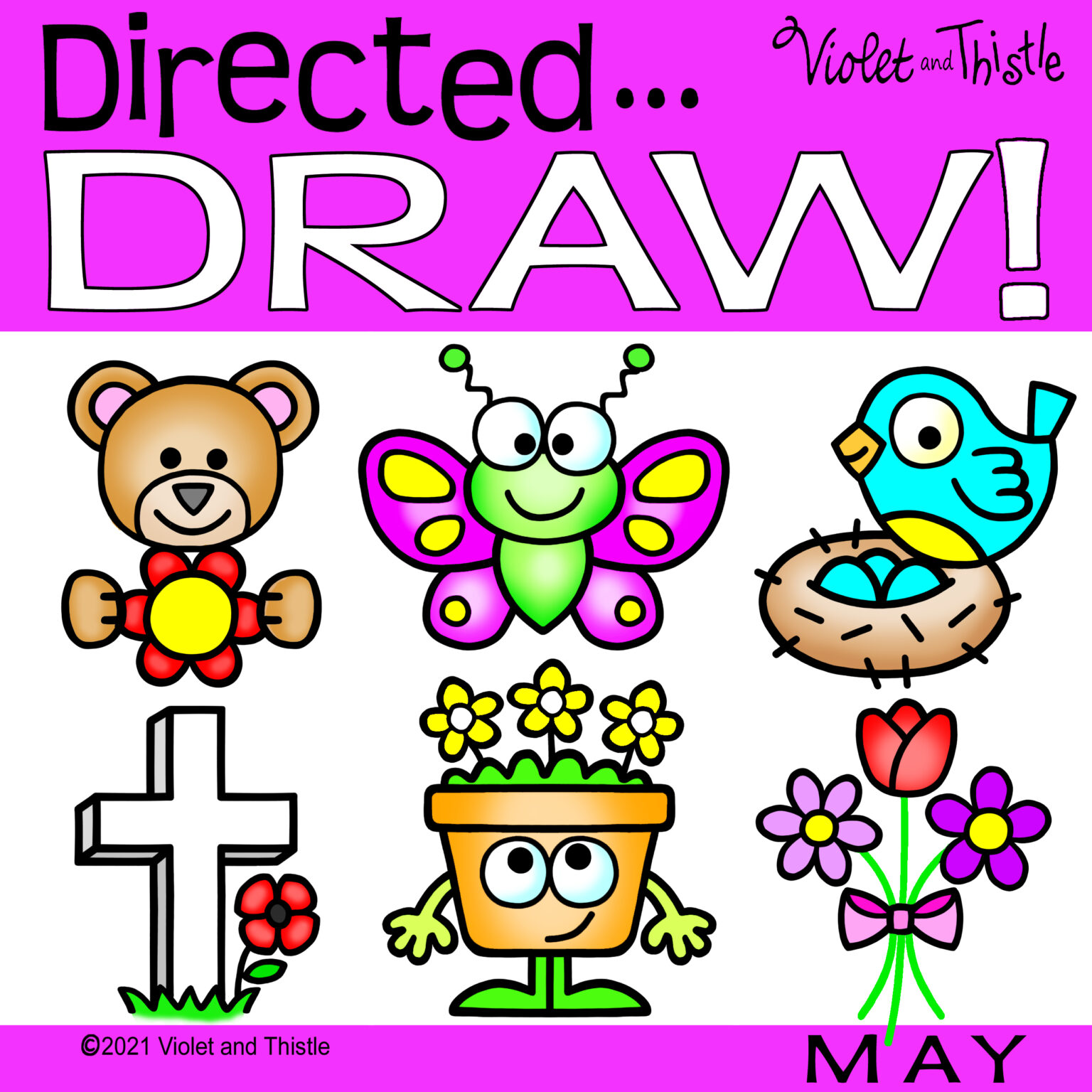 Directed Drawing BUNDLE Spring March April May Easter, Mother Day ...