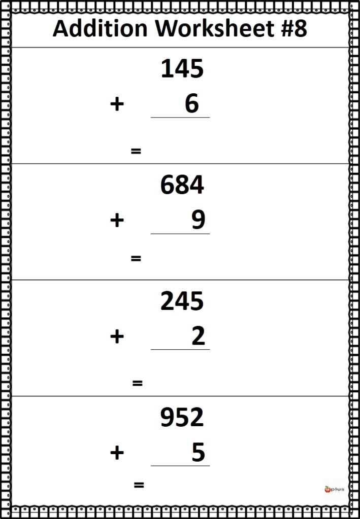 Three by One Digit Addition Worksheets | Made By Teachers