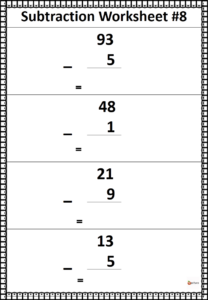 Two Digit by One Digit Subtraction Worksheets | Made By Teachers