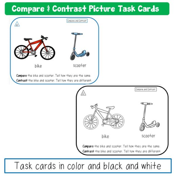 Compare and Contrast Picture Task Cards Print and Digital | Made By ...