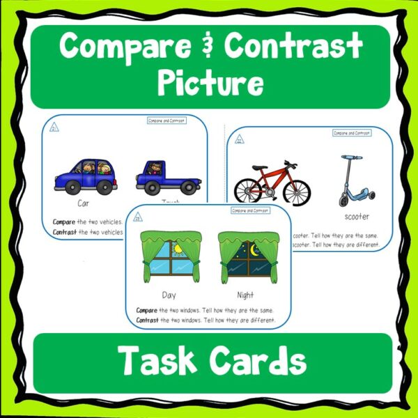Compare and Contrast Picture Task Cards Print and Digital | Made By ...