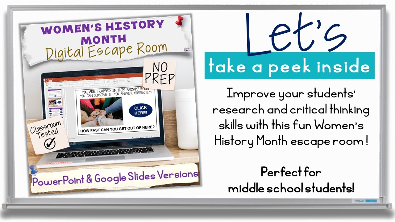 Women's History Month Digital Escape Room - PowerPoint, Google Slides ...