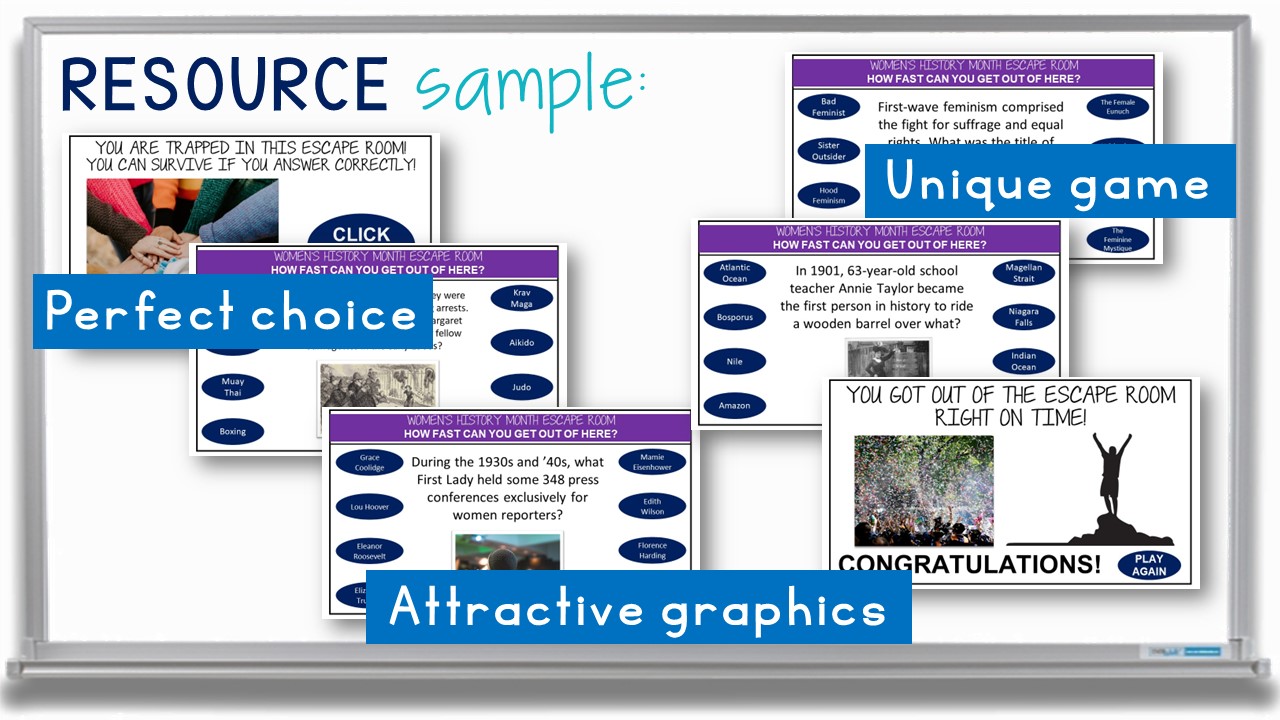 Women's History Month Digital Escape Room - PowerPoint, Google Slides ...