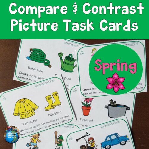 Compare and Contrast Task Cards Spring Print and Digital - Made By Teachers