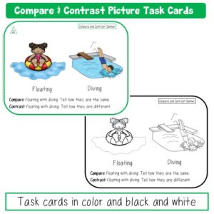 Summer Compare and Contrast Picture Task Cards Print and Digital | Made ...