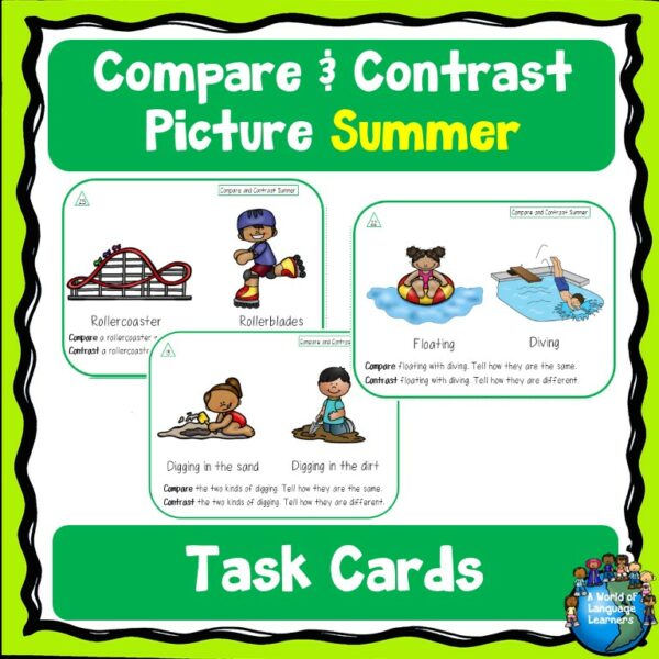 Summer Compare and Contrast Picture Task Cards Print and Digital | Made ...