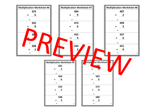Three Digit by One Digit Multiplication Worksheets | Made By Teachers
