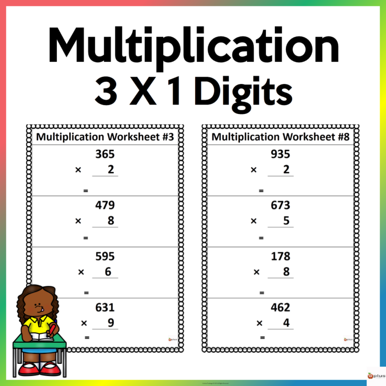 Three Digit By One Digit Multiplication Worksheets | Made By Teachers